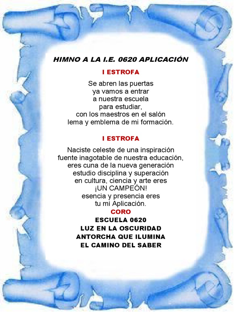 Himno Al Colegio Aplicacion Pdf
