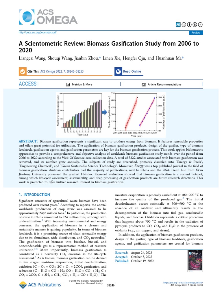 A Scientometric Review Biomass Gasification Study | PDF | Gasification ...