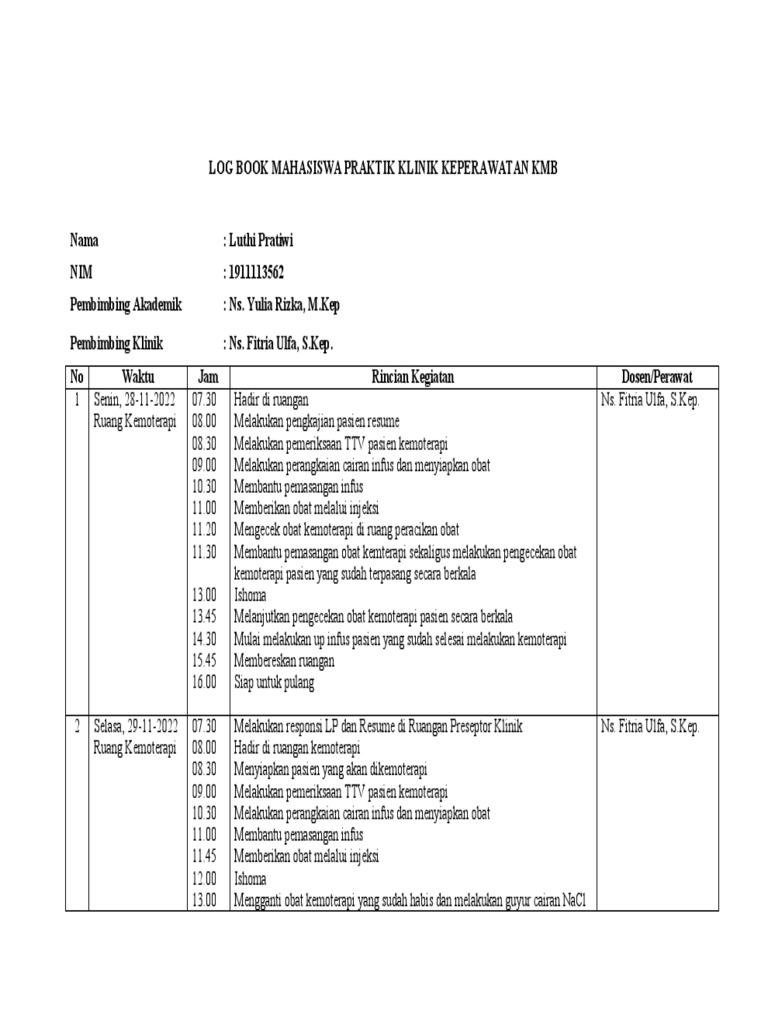 Log Book PKKMB | PDF