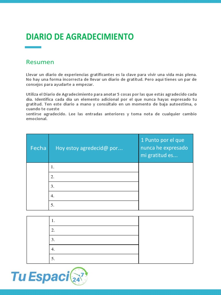 Diario de Agradecimiento | PDF