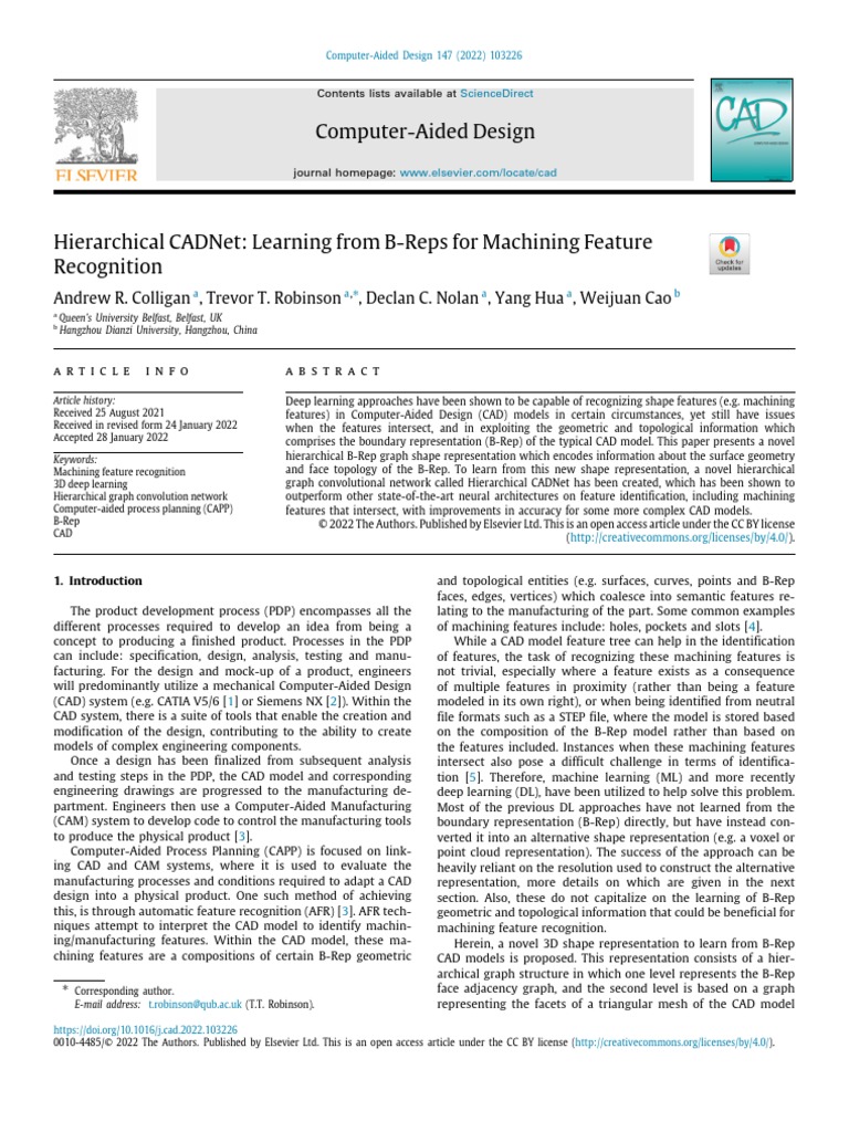 Hierarchical CADNet Learning From B-Reps For Machining Feature | PDF ...