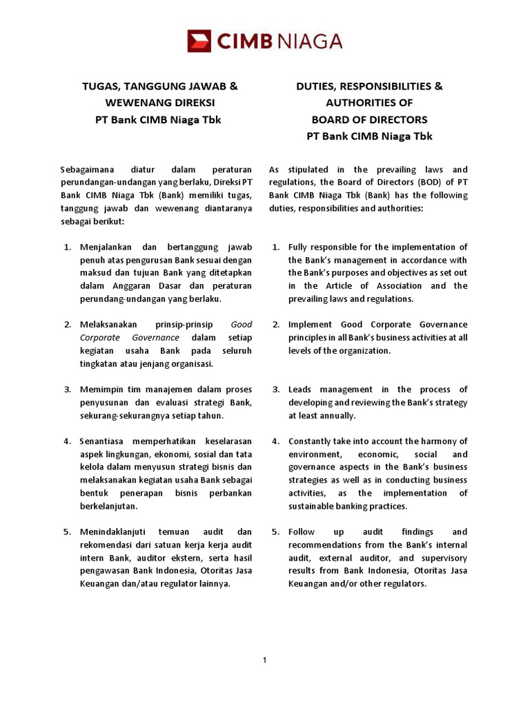 BOD Duties Responsibilities Authorities | PDF