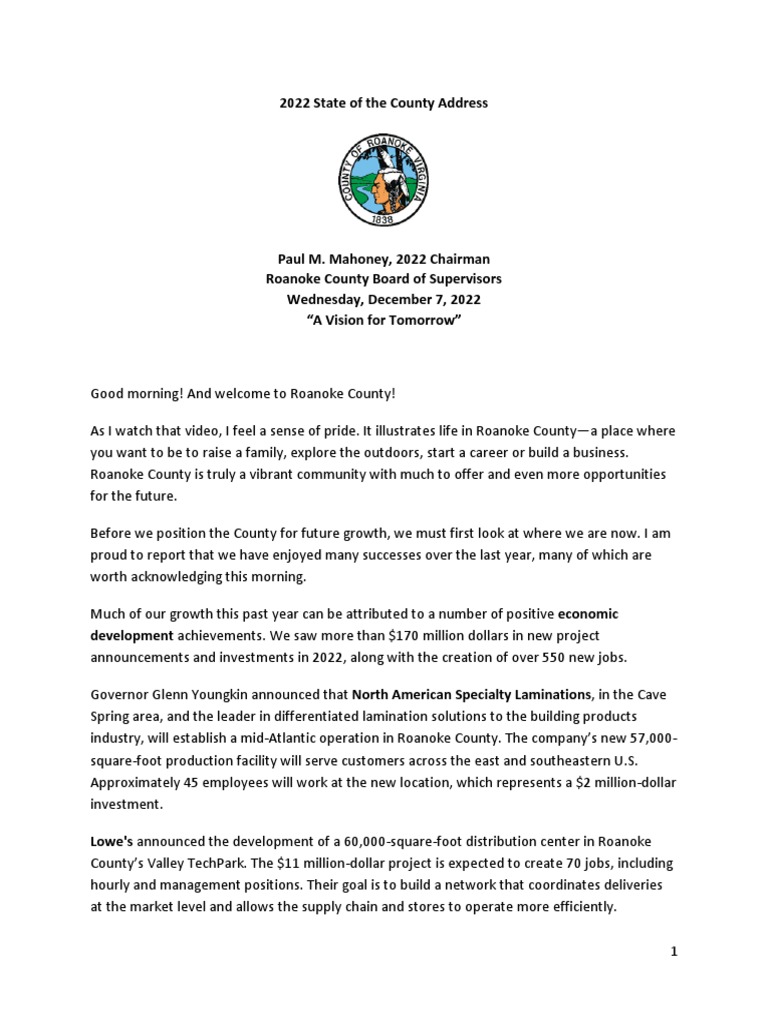 Soca Speech Final Media 12-6-2022 | PDF | Mixed Use Development | Economies