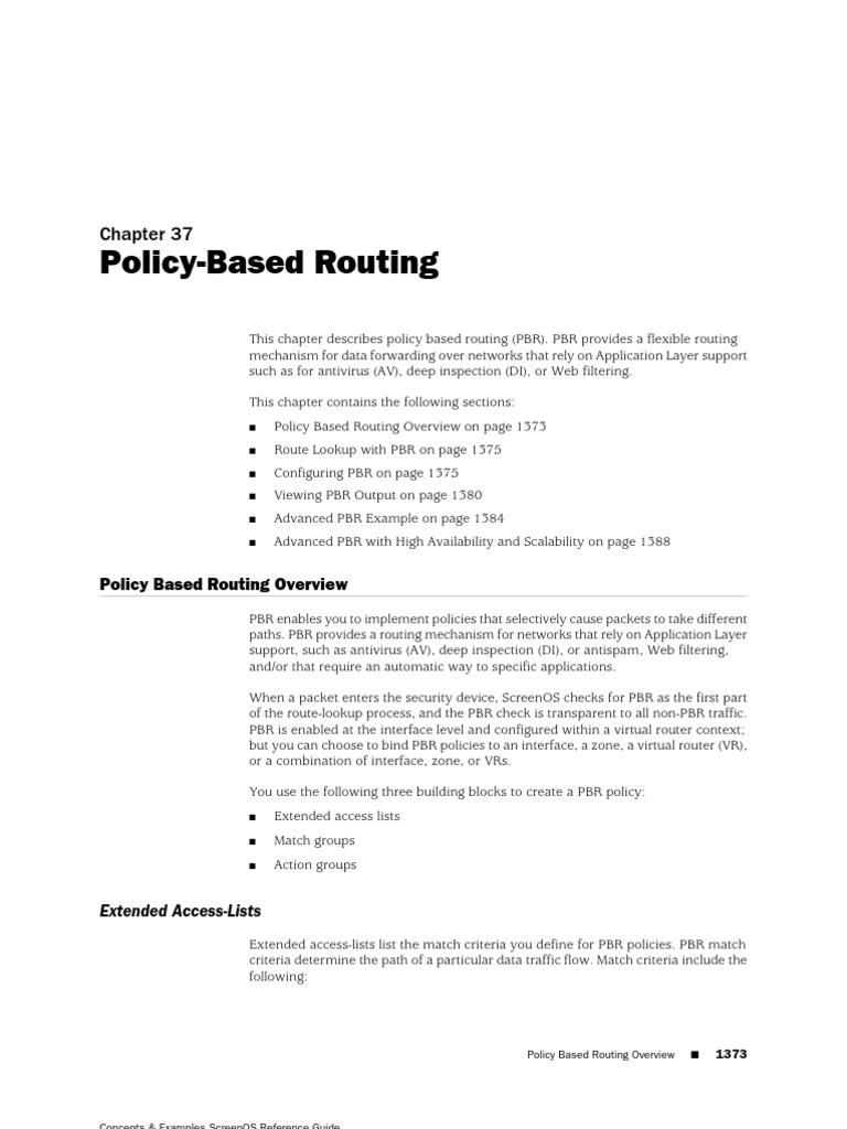 ScreenOS 6.3 PBR | PDF | Router (Computing) | Routing