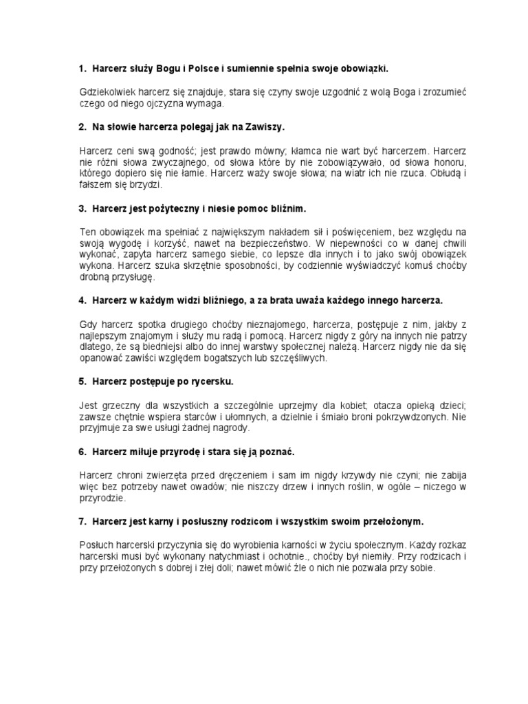 Prawo Harcerskie | PDF