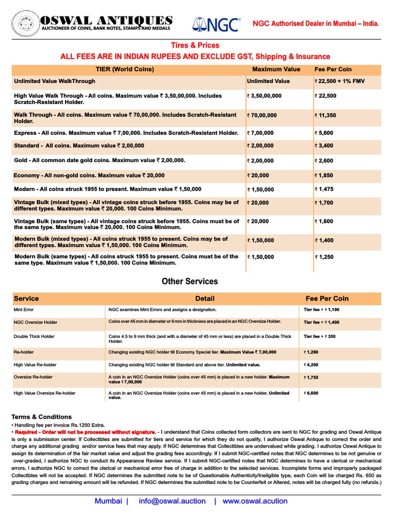 NGC PriceList | PDF | Coins | Money