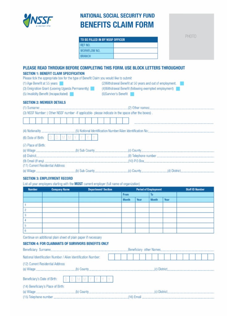 New Benefits Claim Form | PDF