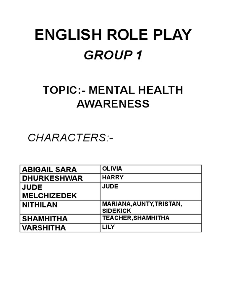 English Role Play Final Script-1 | PDF