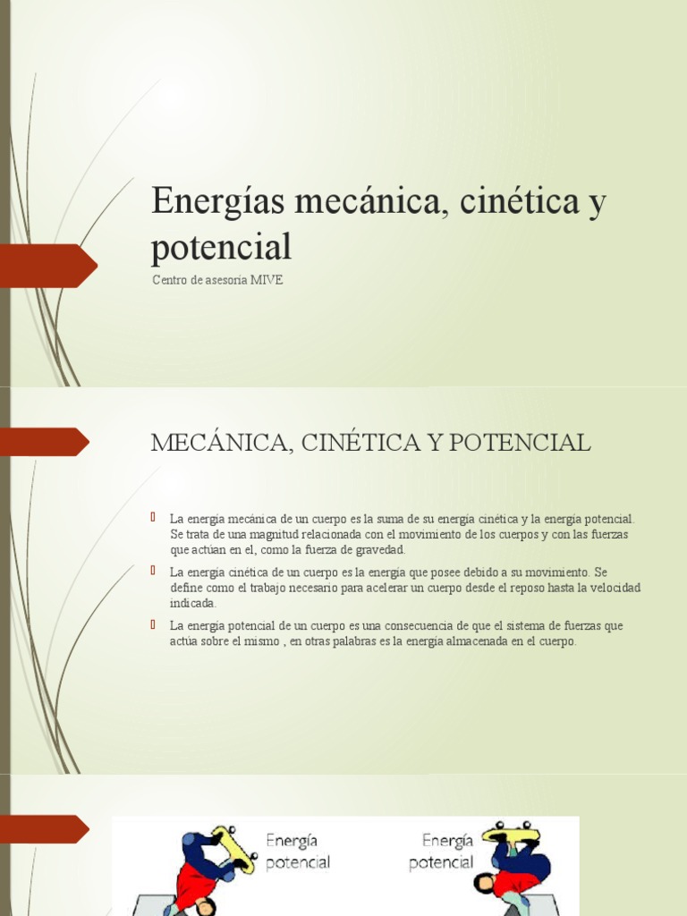 Energía Mecánica: Cinética y Potencial | PDF | Energía potencial ...