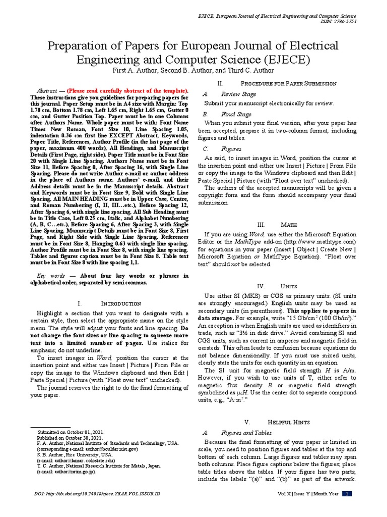 EJECE Template | PDF | Note (Typography) | Bracket