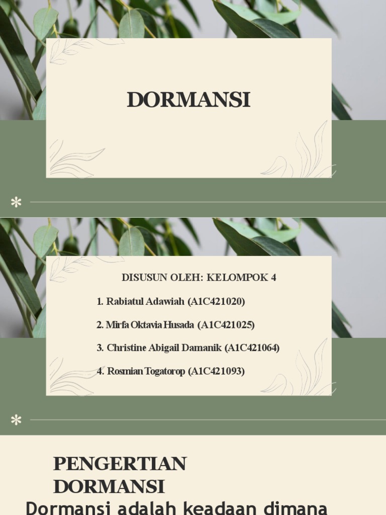 Kelompok 4 - Dormansi | PDF
