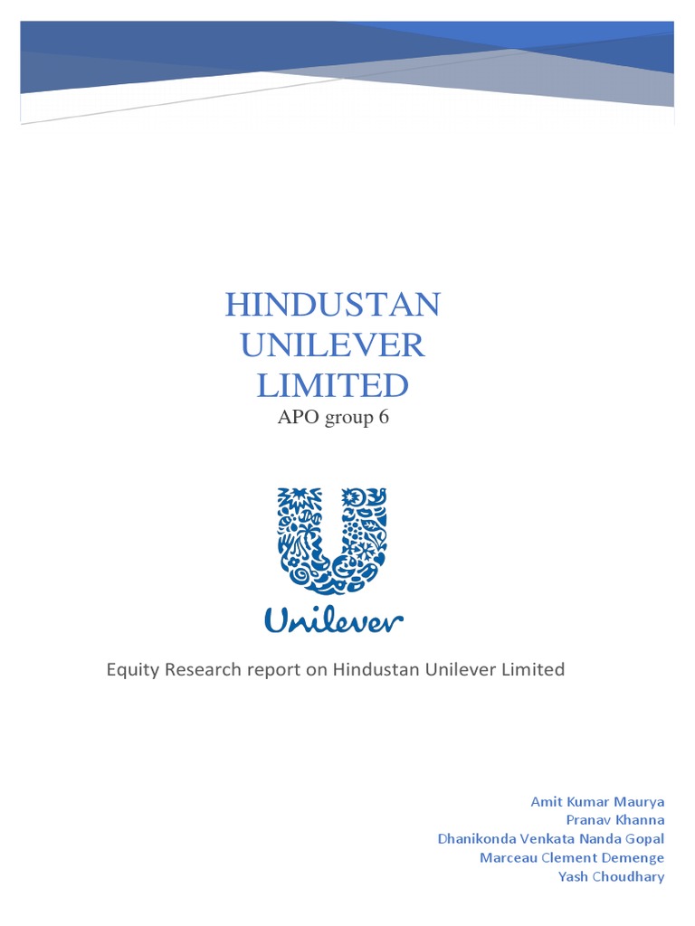HUL Equity Research Report 2025 | PDF | Expense | Business