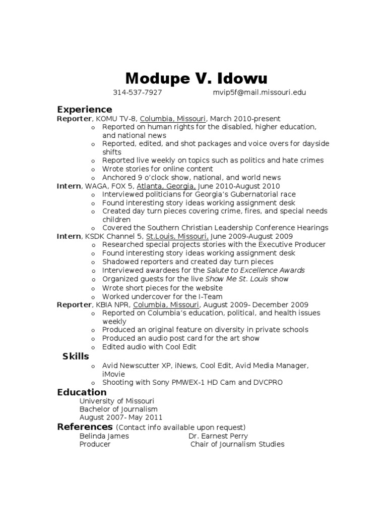 Modupe Idowu Resume | PDF