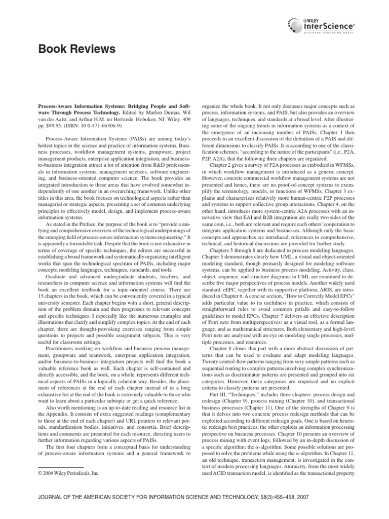 Process Aware Information Systems | PDF | Mathematical Analysis ...