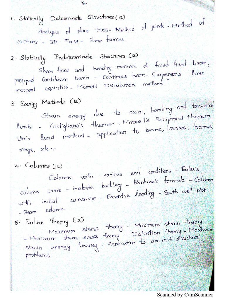 Aircraft Structure-1 Scanned Notes | PDF