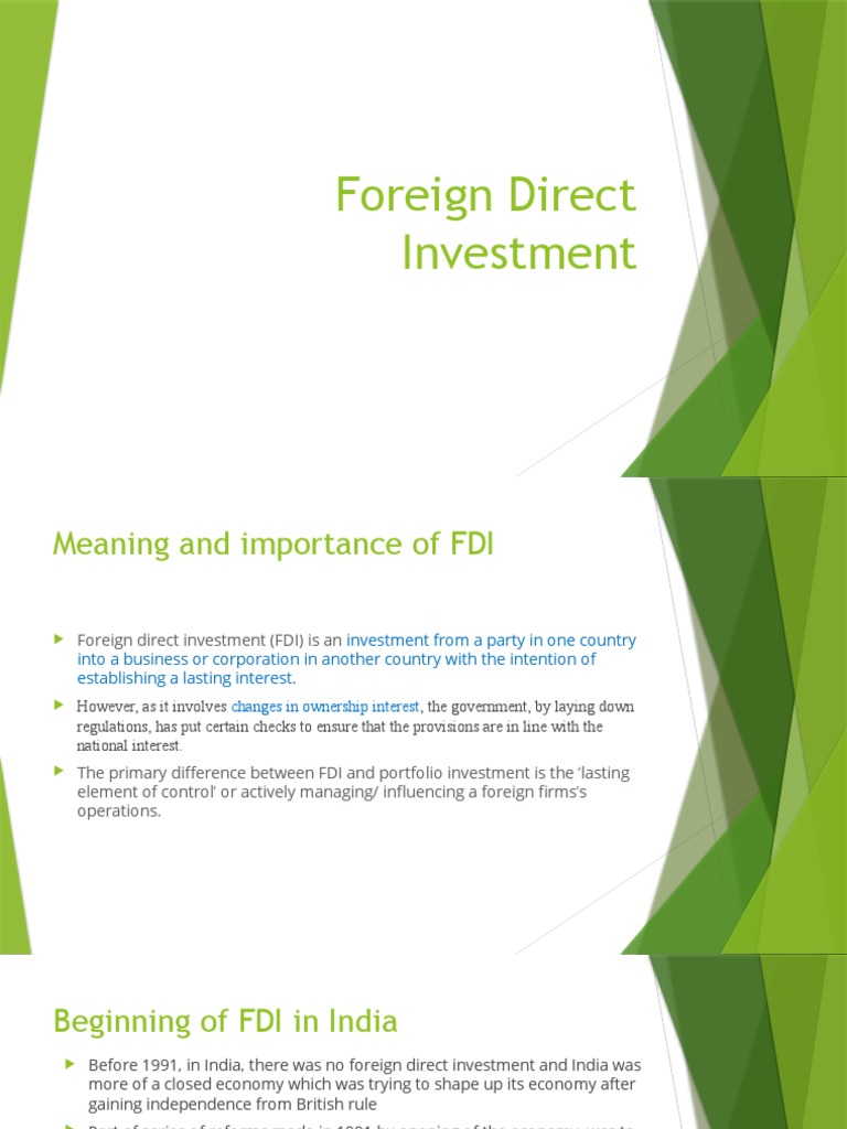 Foreign Direct Investment | PDF | Foreign Direct Investment | Reserve ...