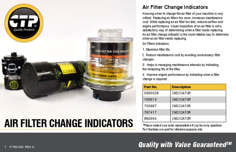 Air Filter Change Indicators | PDF