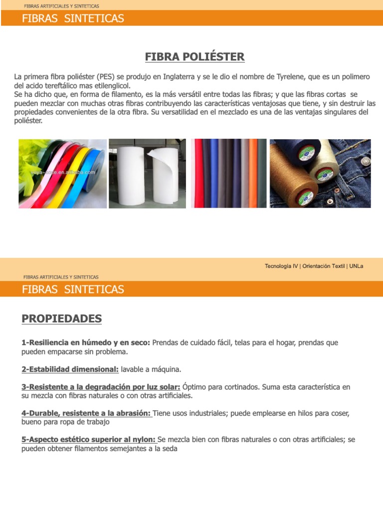 Guía Completa de Fibras de Poliéster | PDF | Fibra sintética | Polímeros