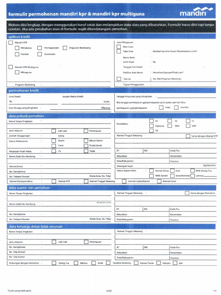 Form Aplikasi - Kosong | PDF