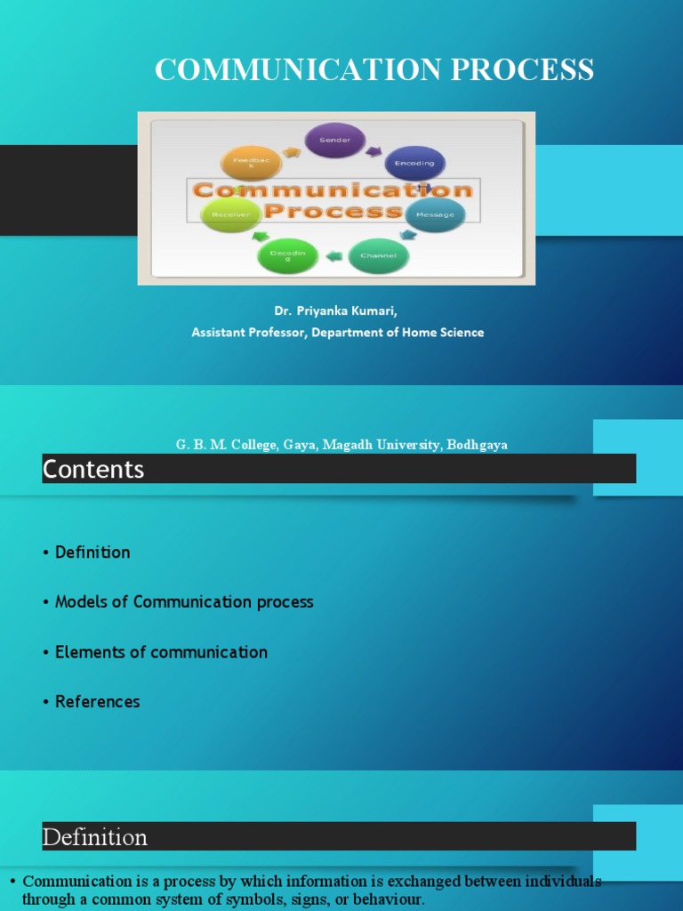 Communication Process BA, Part-3 | PDF | Communication | Psychological ...