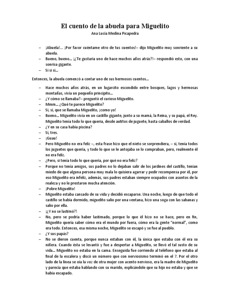 El Cuento de La Abuela para Miguelito | PDF