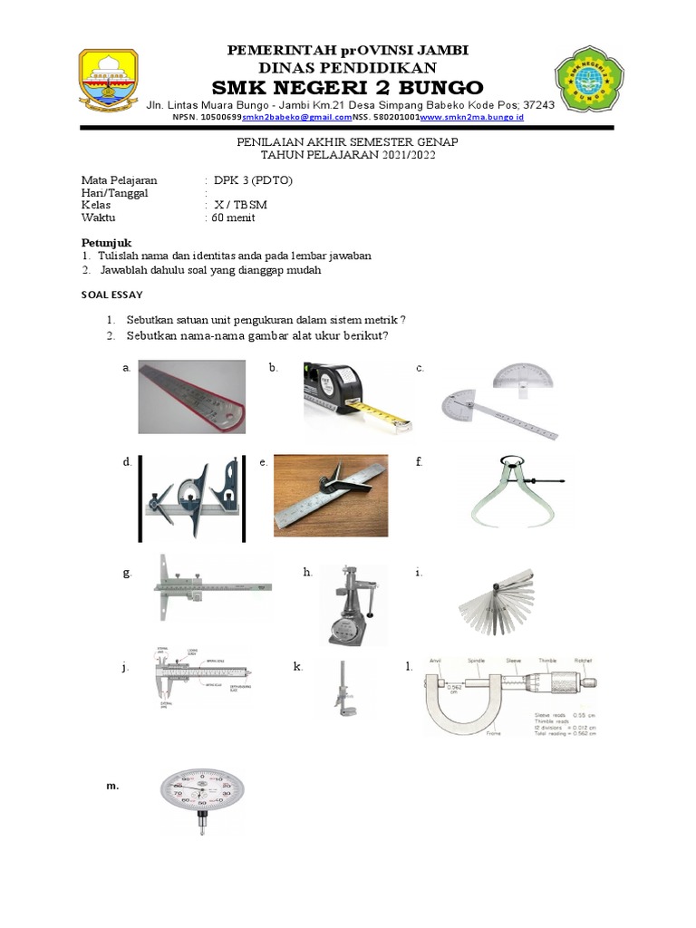 SOAL DPK3 TBSM X SM Genap 2022 | PDF