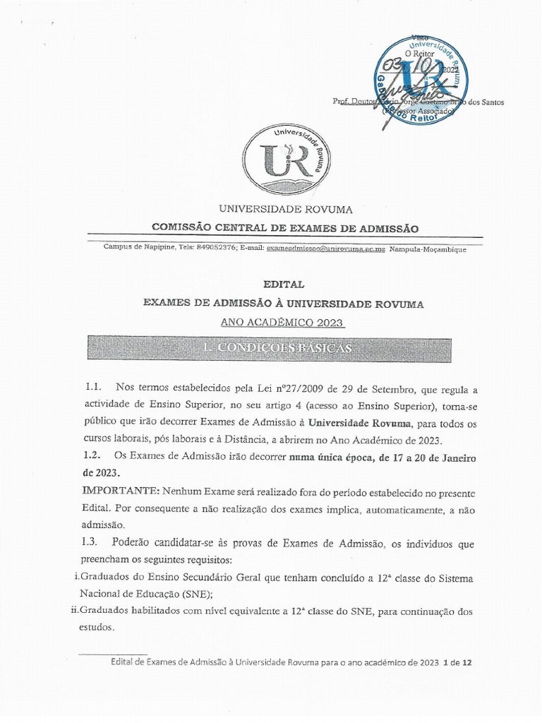 Edital Exames De Admissao 2023 Pdf