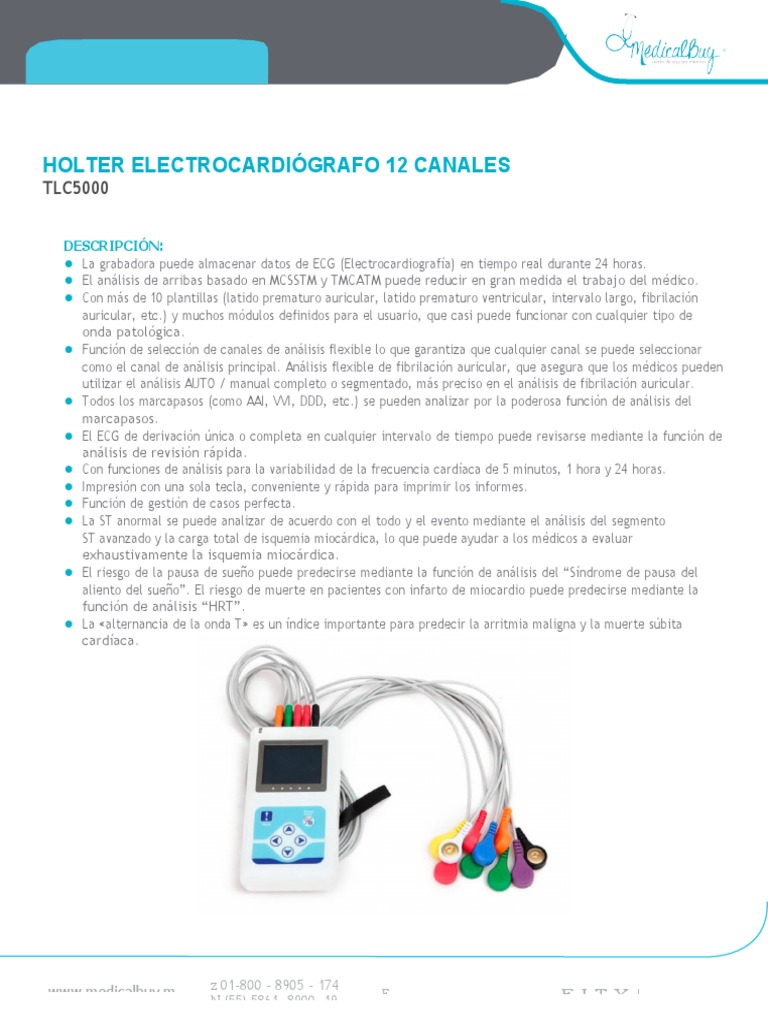 TLC5000 - Holter Electrocardiógrafo 12 Canales - MB | PDF ...