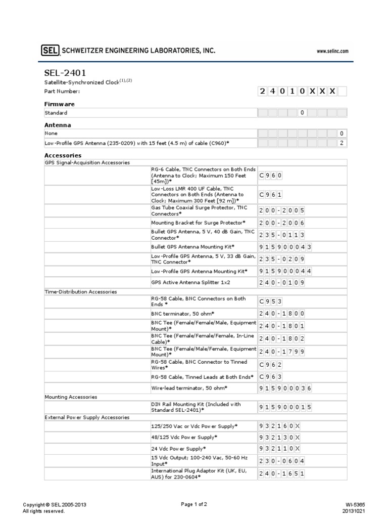 SEL-2401 | PDF | Information And Communications Technology | Electronics