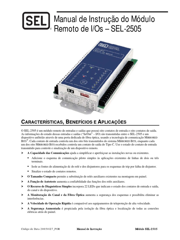 Sel 2505 | PDF | Entrada/Saída | Relé