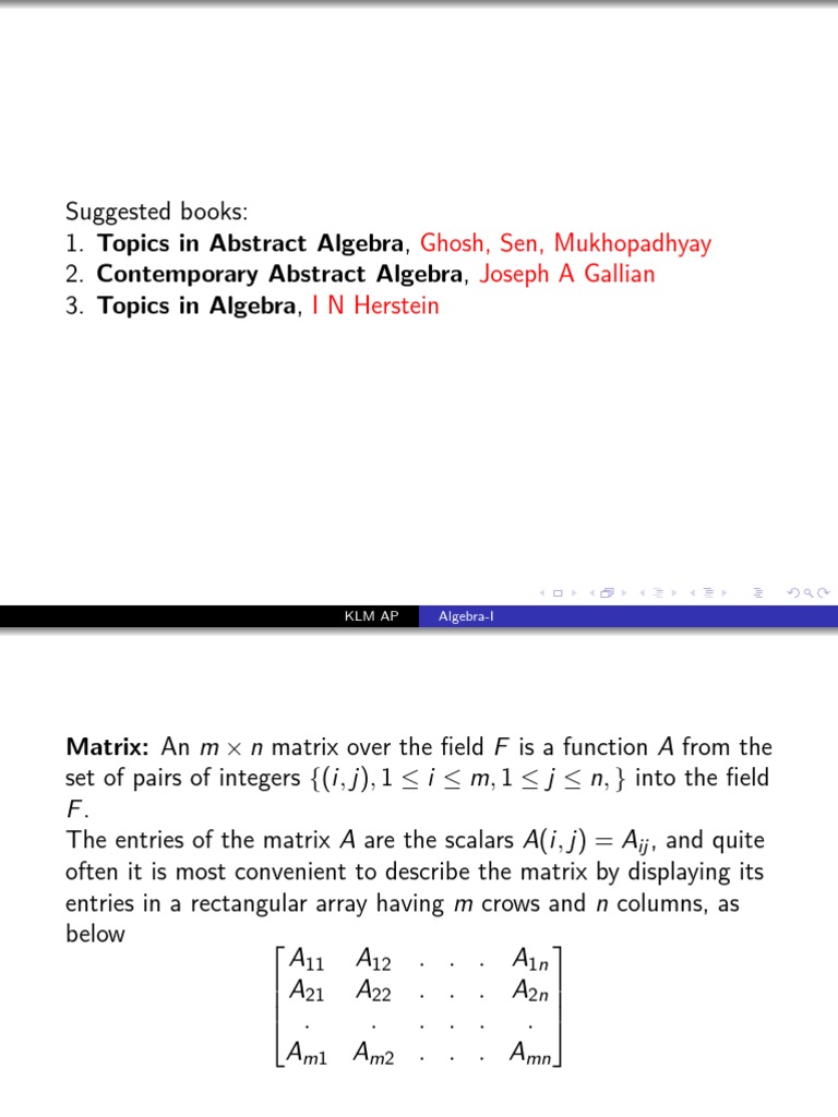 Matrix Bhu Class Notes | PDF | Matrix (Mathematics) | Mathematical Concepts