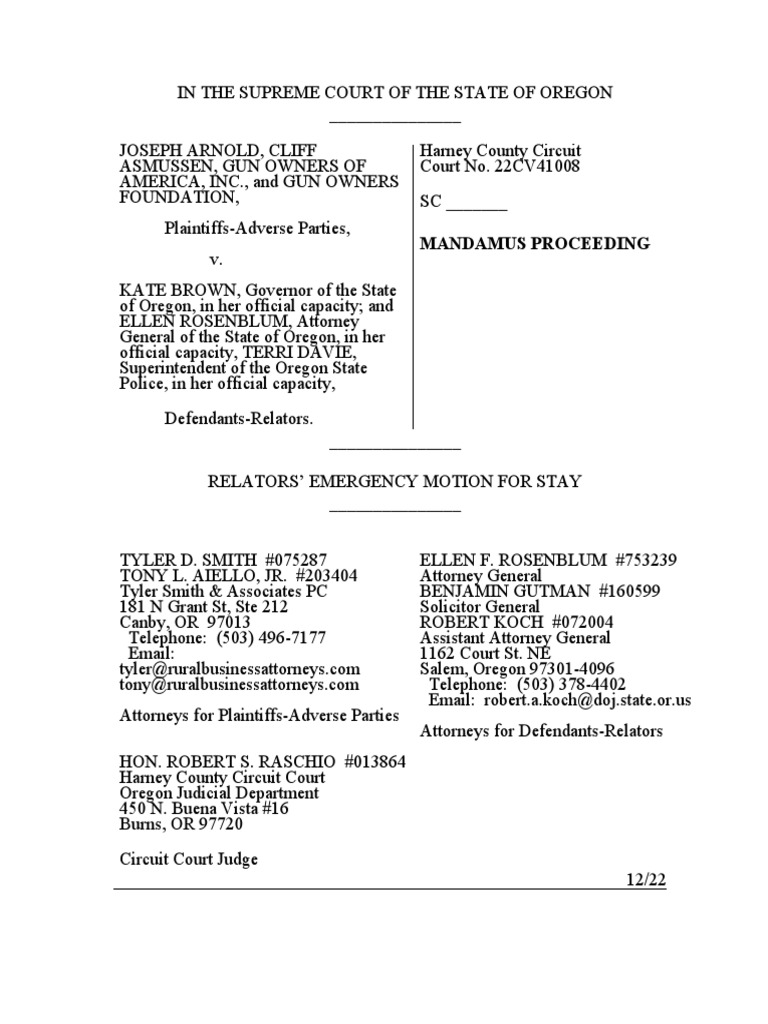 Arnold Emergency Motion 22cv41008 Joseph Et Al | PDF | Injunction | Mandamus