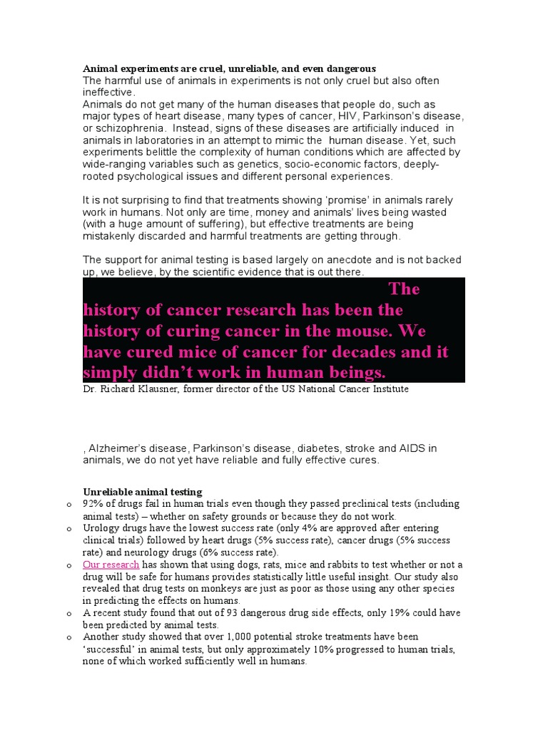 Animal Experiments Are Cruel | PDF | Animal Testing | Medicine