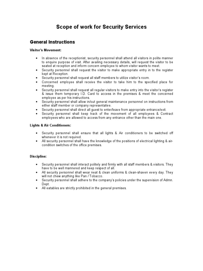 General Guidelines Security | PDF | Security Guard | Identity Document
