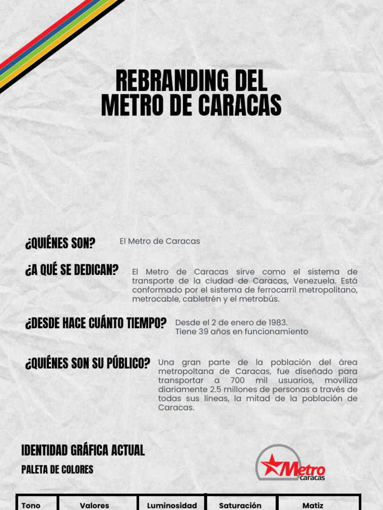 Rebranding del Metro de Caracas | PDF | Tipografía | Modelo de color Rgb