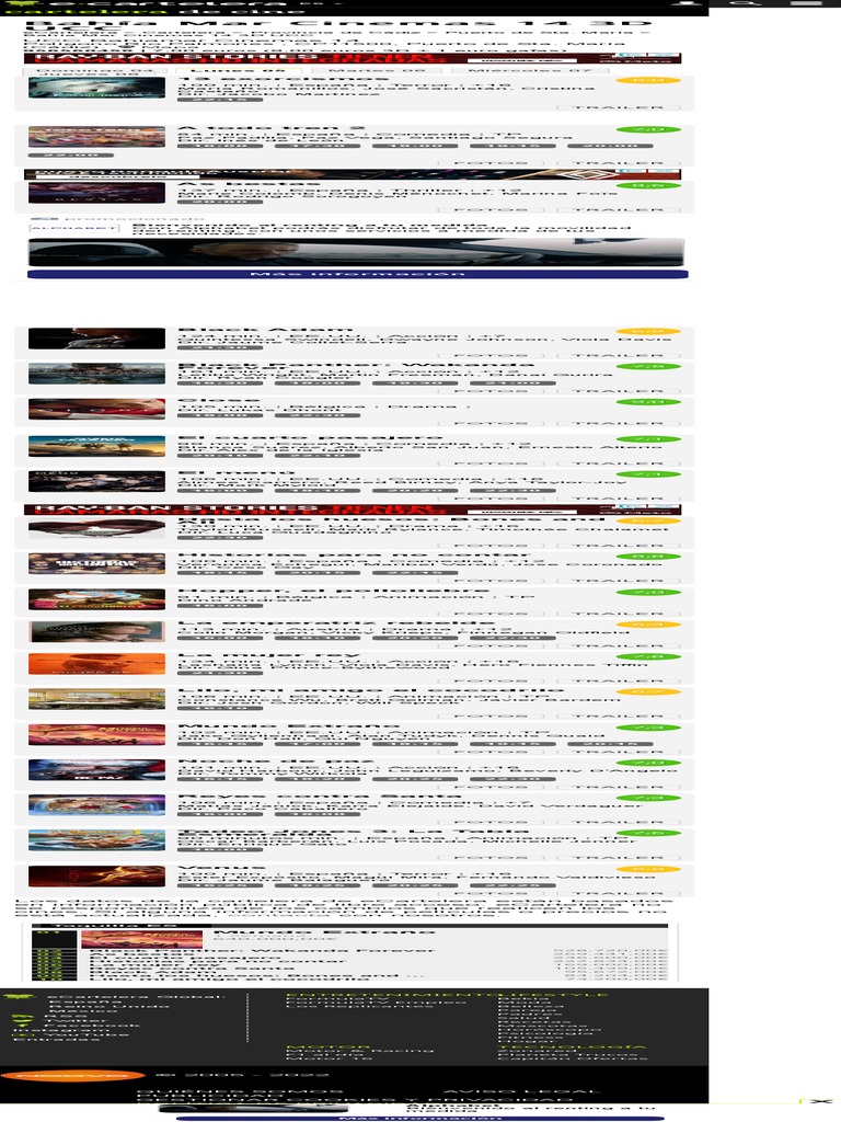 Cartelera Cine Bahía Mar Cinemas 14 3D UCC (Puerto de Sta. María) (Lunes, 05 de Diciembre de ...