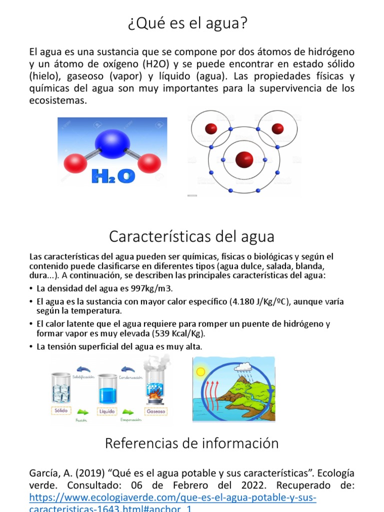 Definición y características del agua | PDF