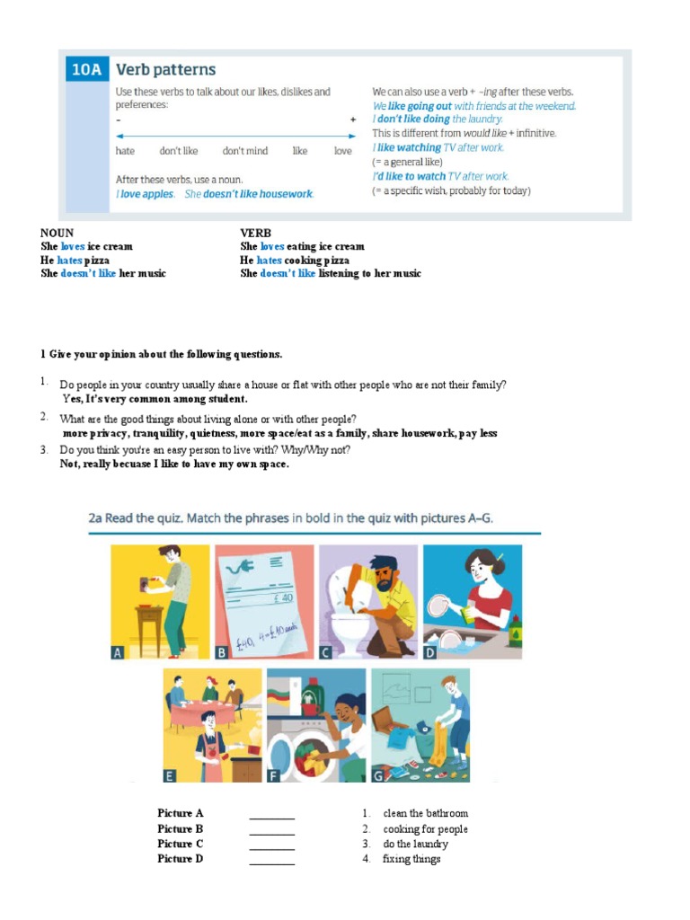 Grammar Verb Patterns | PDF | Laundry | Language Mechanics