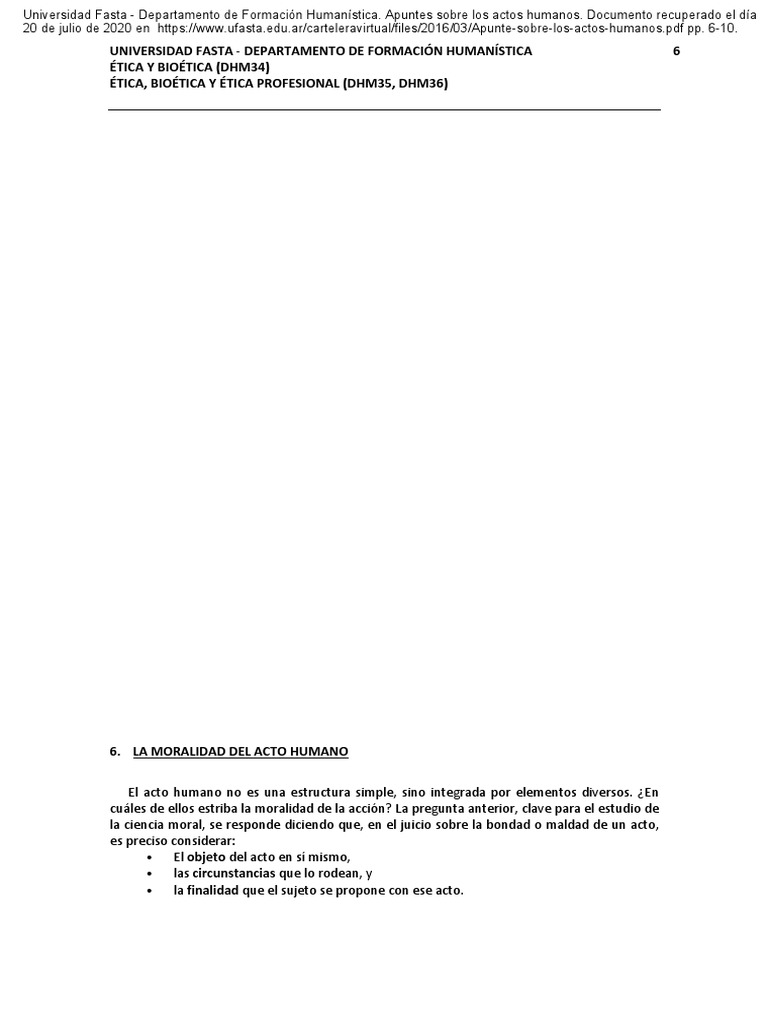 2.6 La Moralidad Del Acto Humano | PDF | Moralidad | Pecado
