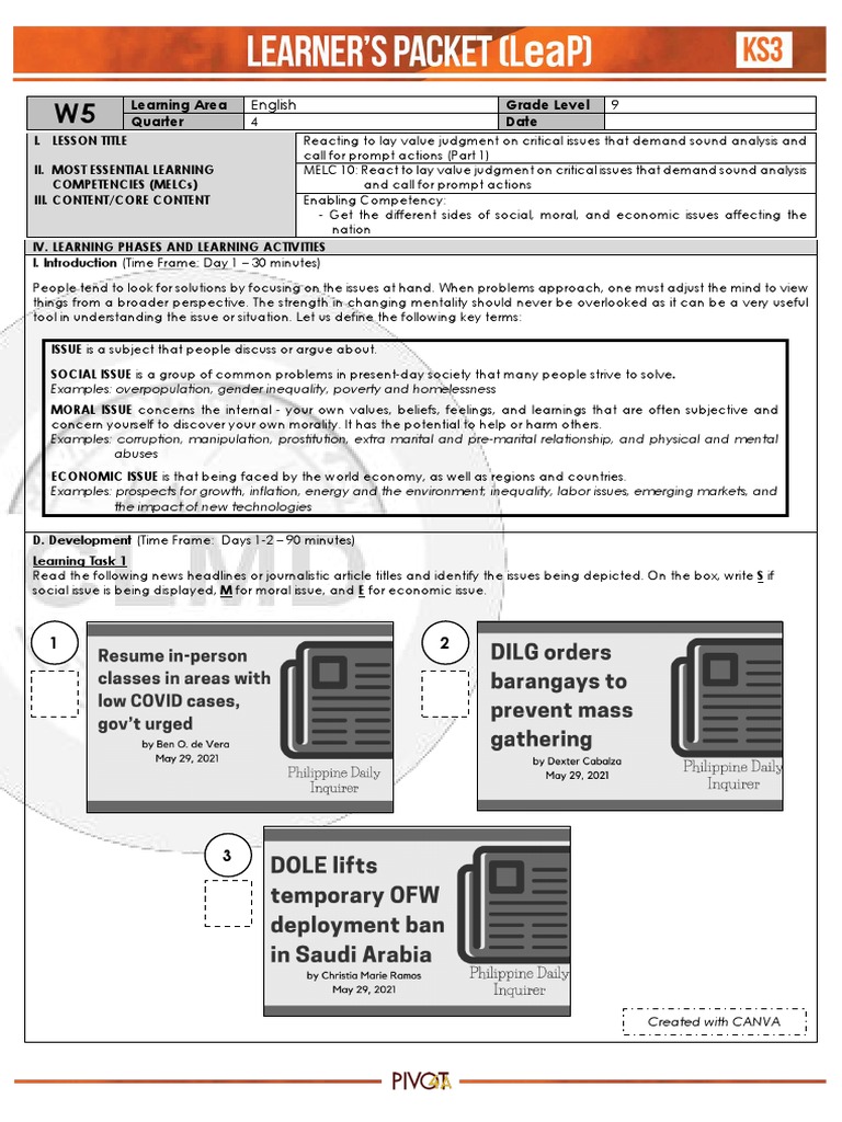 Q4 English 9 Week5 | PDF
