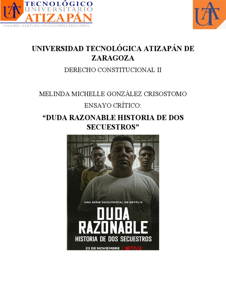 Ensayo Crítico Duda Razonable | PDF | Prisión | México
