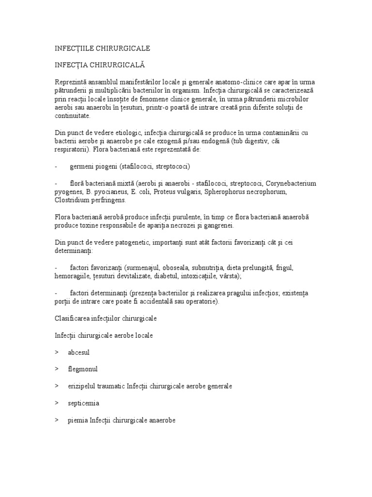 Infectii Chirurgicale | PDF