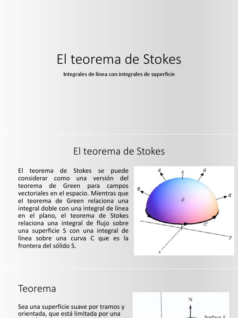 El Teorema de Stokes | PDF | Integral | Vector Euclidiano