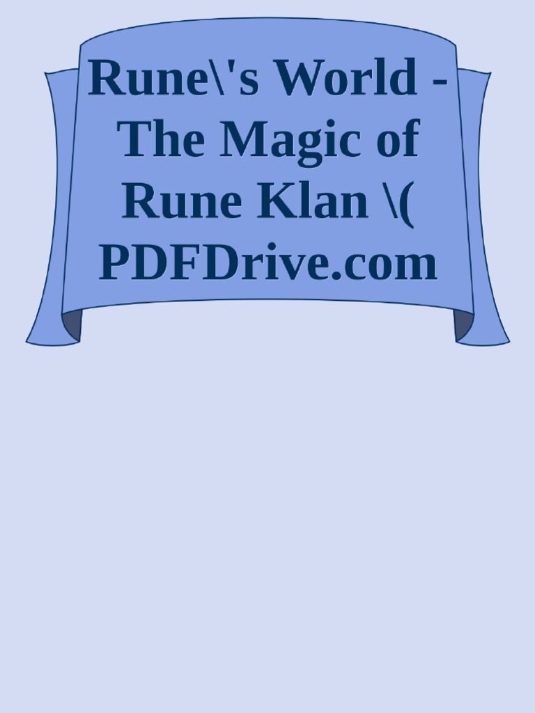 Rune's World - The Magic of Rune Klan (PDFDrive) | PDF | Hand | Finger