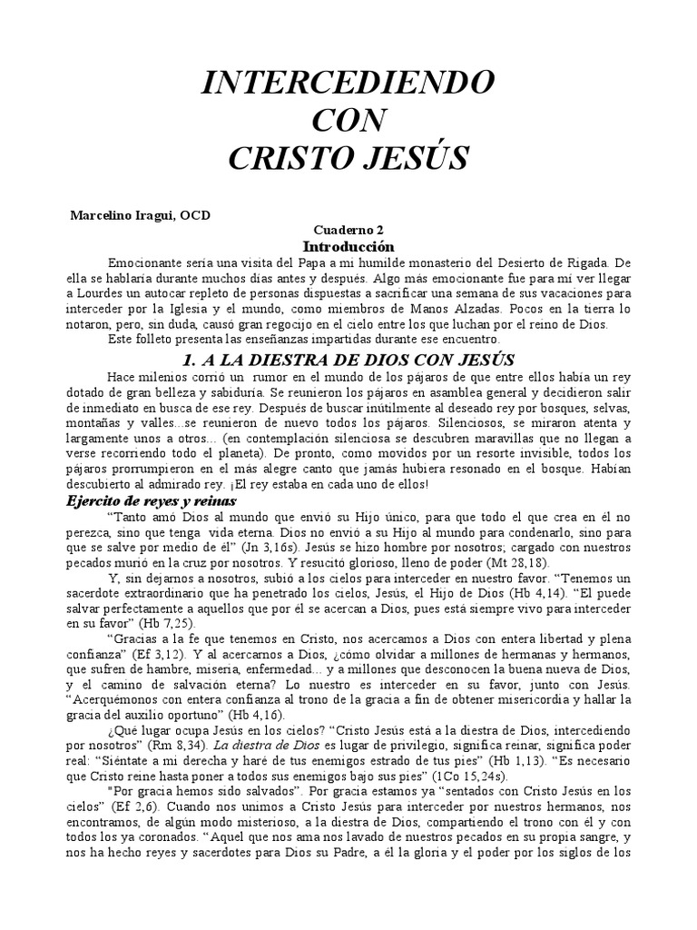Intercediendo Con Jesús P. Marcelino OCD | Descargar gratis PDF ...