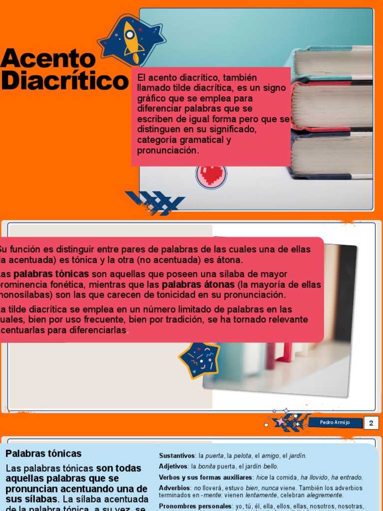 Clase ACENTO DIACRITICO | PDF | Palabra | Sílaba