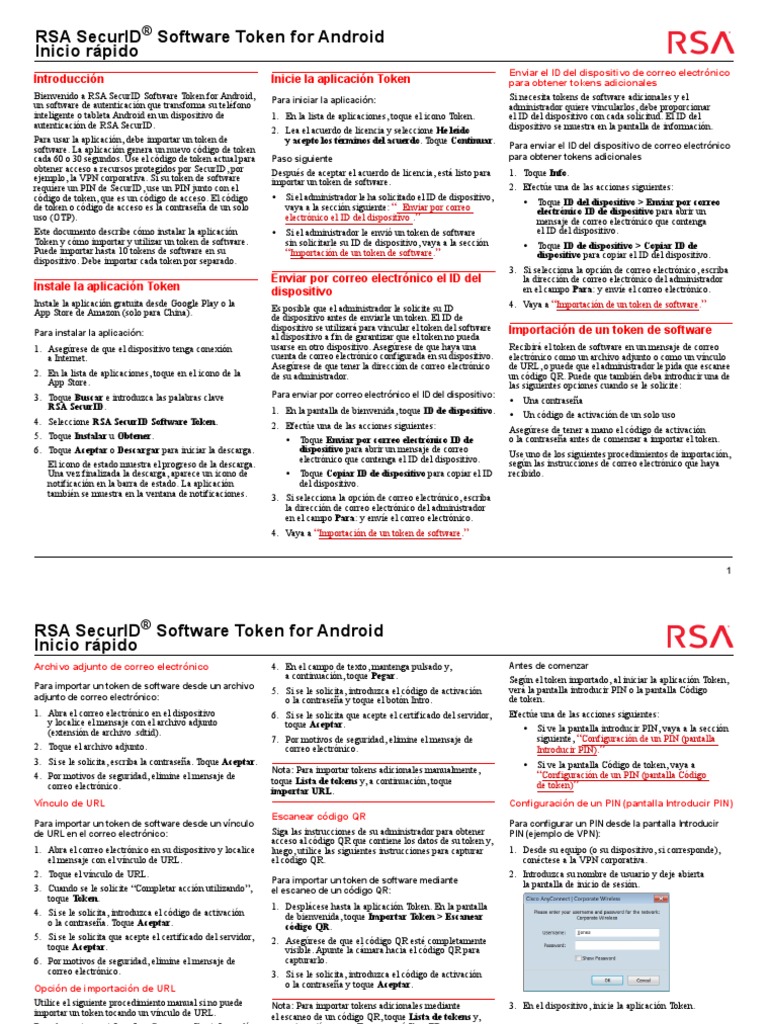 RSASecurIDTokenAndroid Quickstart Es | PDF | Contraseña | Android ...