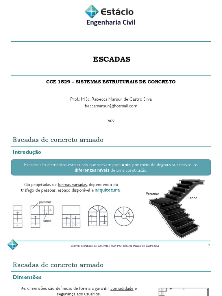 Aula 06 - Escadas | PDF | Viga | Flexão (Física)