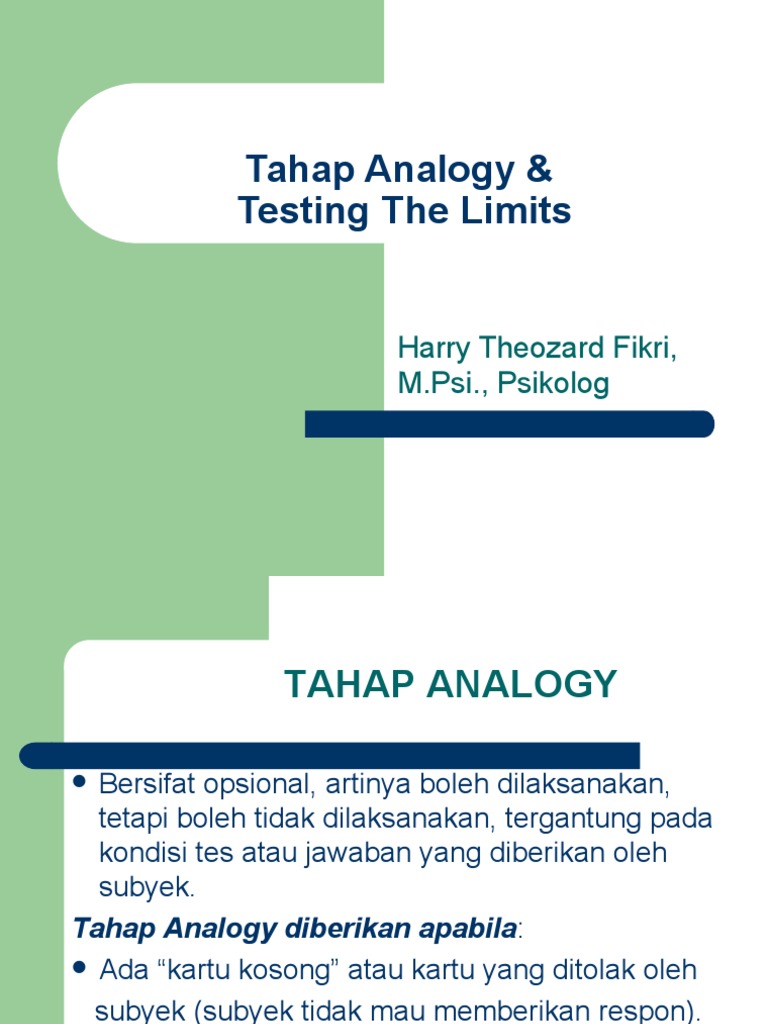 Tahap Analogy & Testing The Limits | PDF