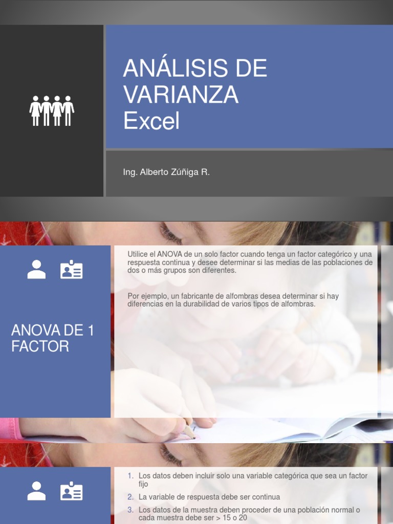 ANÁLISIS DE VARIANZA Excel I | PDF | Muestreo (Estadísticas) | Análisis de variación
